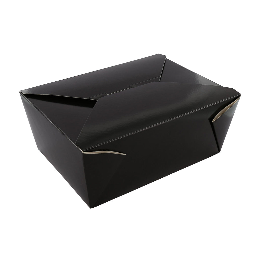 96 oz Black Folded Take out Paper Box, Disposable Paper Togo Container ...